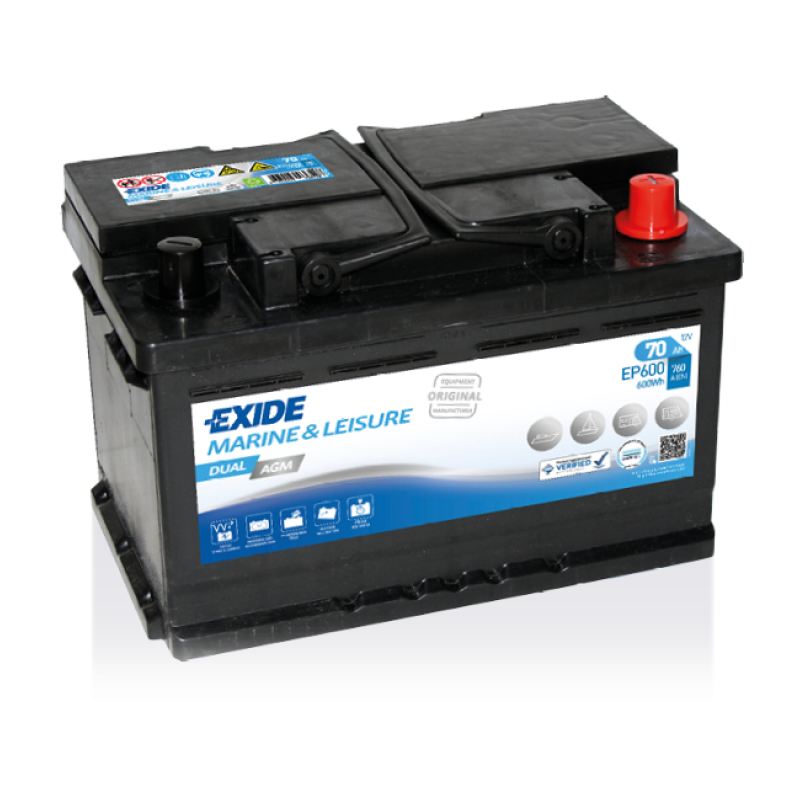 Exide EP600 12Volt 70Ah Dual AGM Versorgungsbatterie