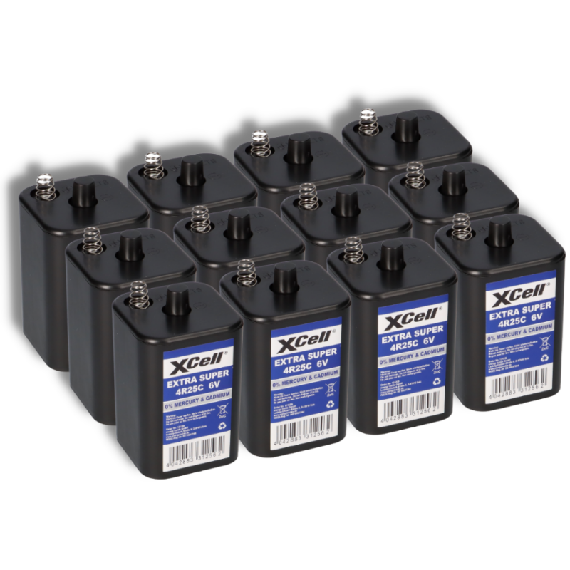 12x XCell 4R25 430 6V Blockbatterie SET 6 Volt 9500 mAH