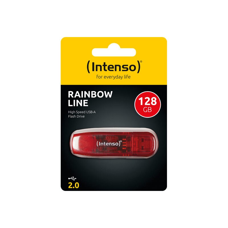 USB 2.0 Stick 128GB, Rainbow Line, rot