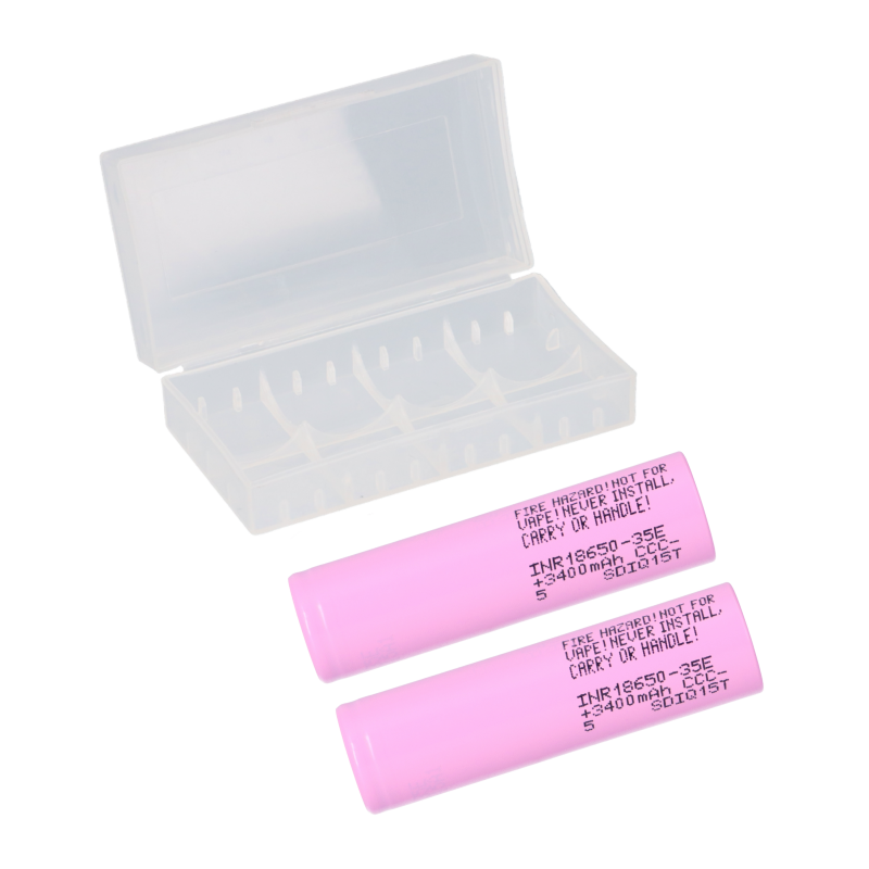 2x Samsung INR 18650 35E 3500mAh 3,7V Akku + Box