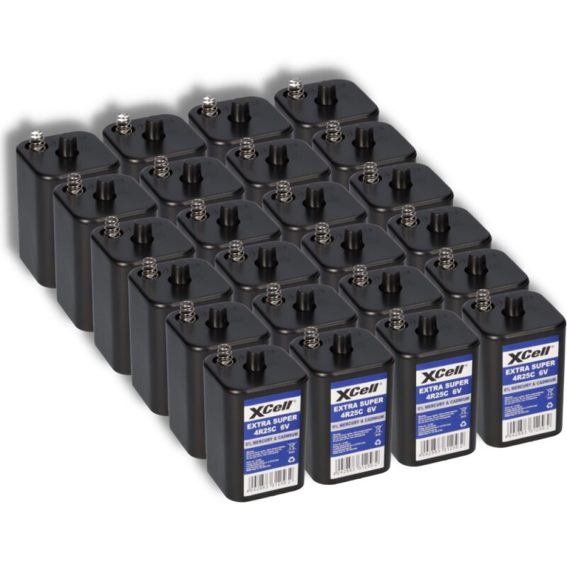 24x XCell 4R25 430 431 6V Blockbatterie 6 Volt 9500 mAH