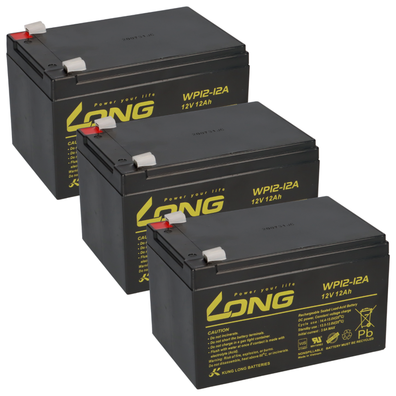 Kompatibler Akku E Roller E Scooter Quad 36V 3x 12V 12Ah AGM