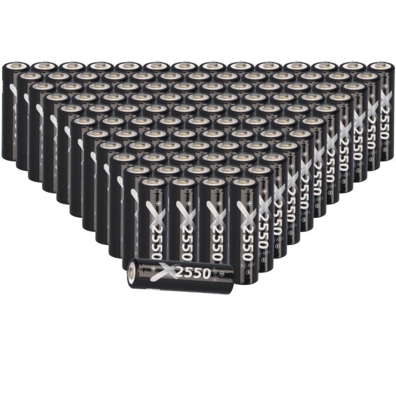100x Mignon Akku AA LSD Ni-MH 1,2V 2550mAh low self-discharge