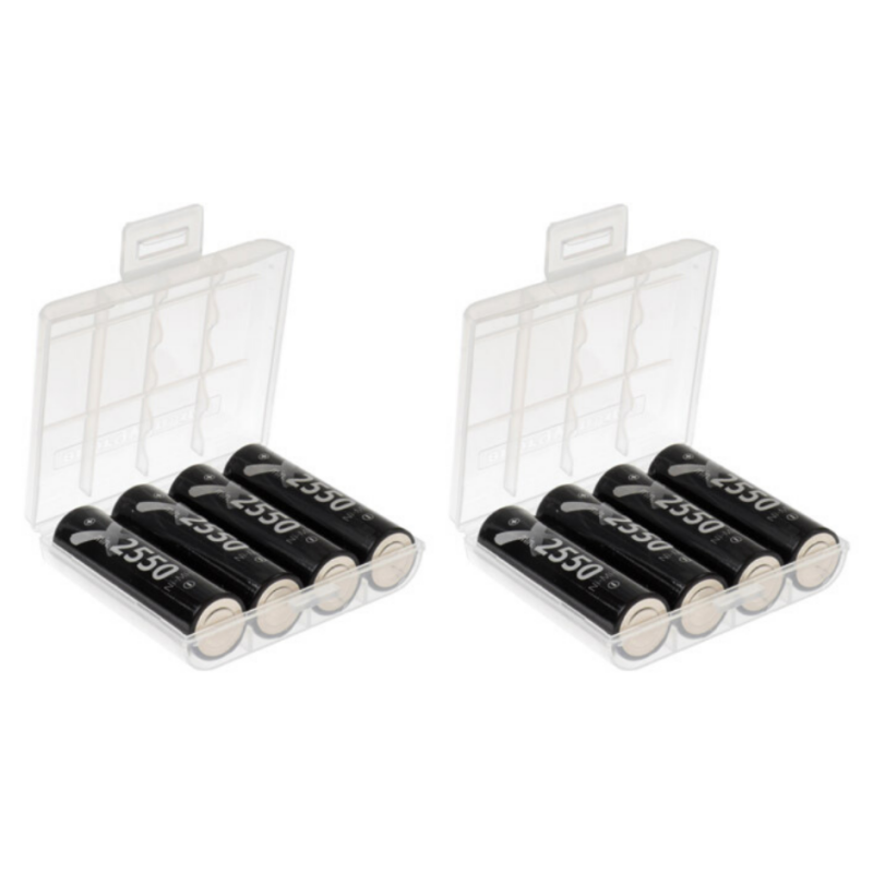 8x Mignon Akku AA LSD Plus Ni-MH 1,2V 2550mAh + 2x Akkubox