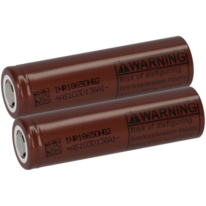2x LG Chem 18650 HG2 Akku 3000mAh (6C) 3,6V Lithium Akku