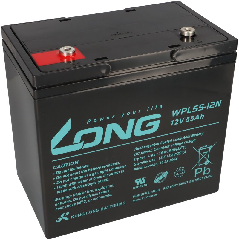 Kung Long Akku 12V 55Ah Batterie Bleiakku WPL55-12N