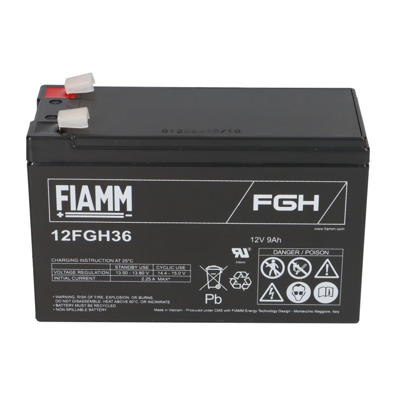 Fiamm 12FGH36 Blei-Akku - 12V 9Ah 6,3 Faston | Akkuman.de