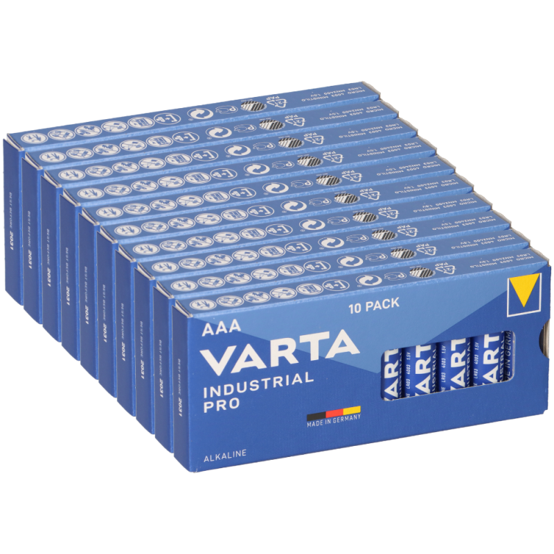 100x VARTA Industrial Micro AAA MN2400 Alkaline 4003 LR03