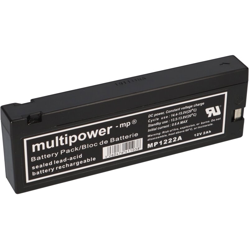 PB Akku Multipower MP1222A für Mindray MEC 1200/ VS800 - 12V 2Ah