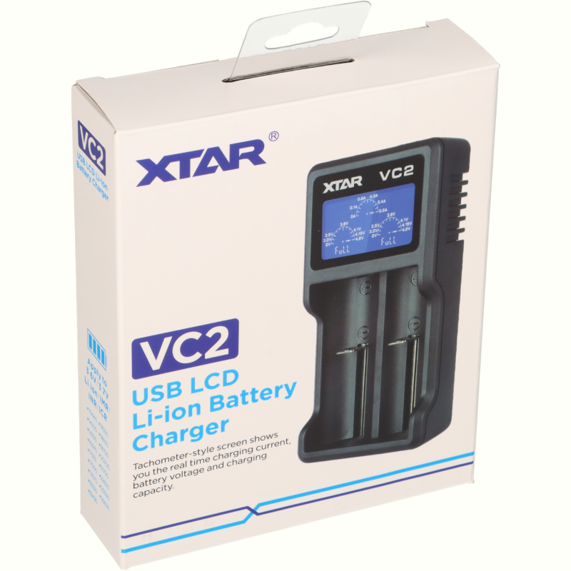 Xtar VC2 Lithium USB-Ladegerät Micro USB-Eingang LC-Display