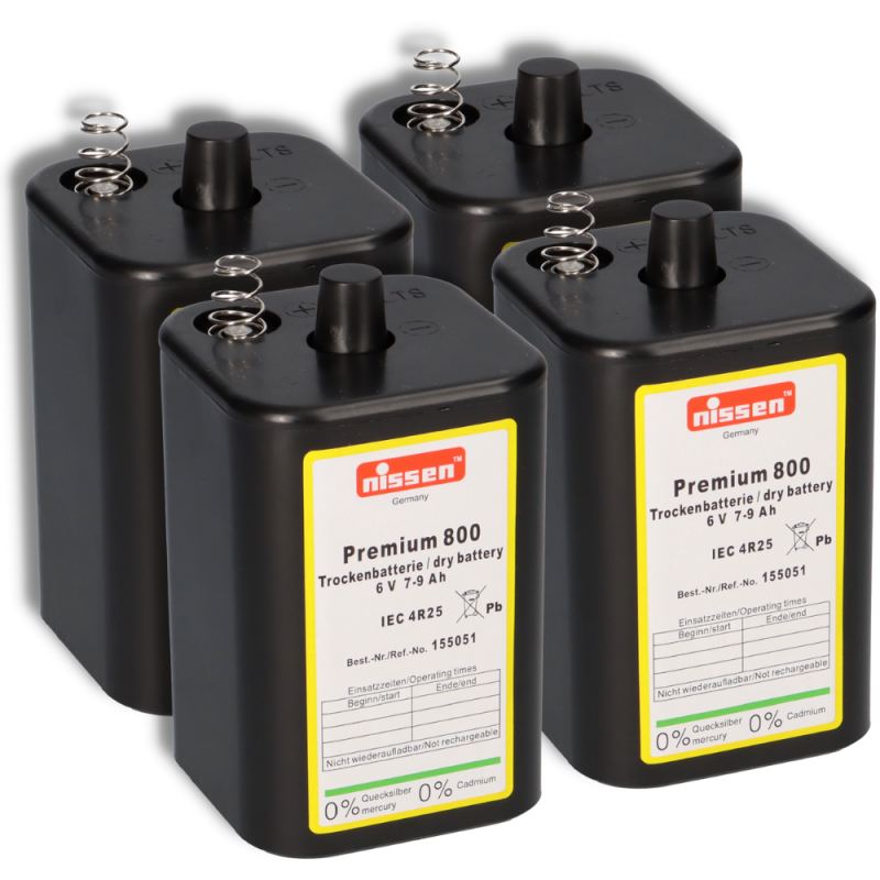 4x Nissen 4R25 Premium 800 6V 9Ah Trockenbatterie online kaufen